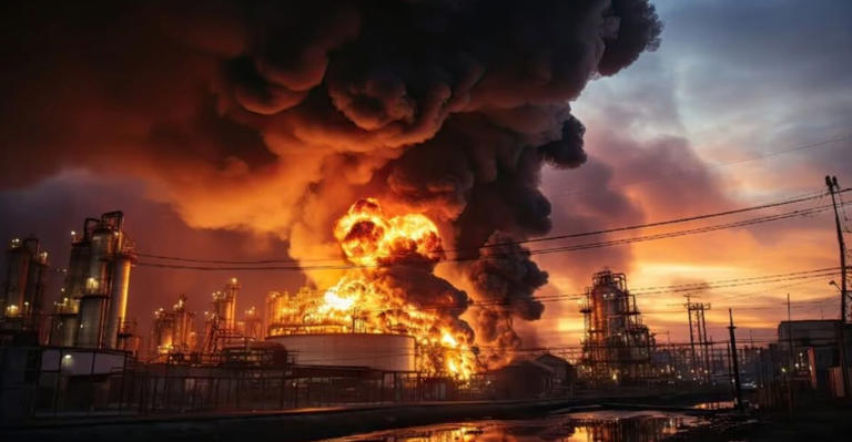 6.6M-ton Russian fuel hub burns after Ukrainian strike on oil refinery