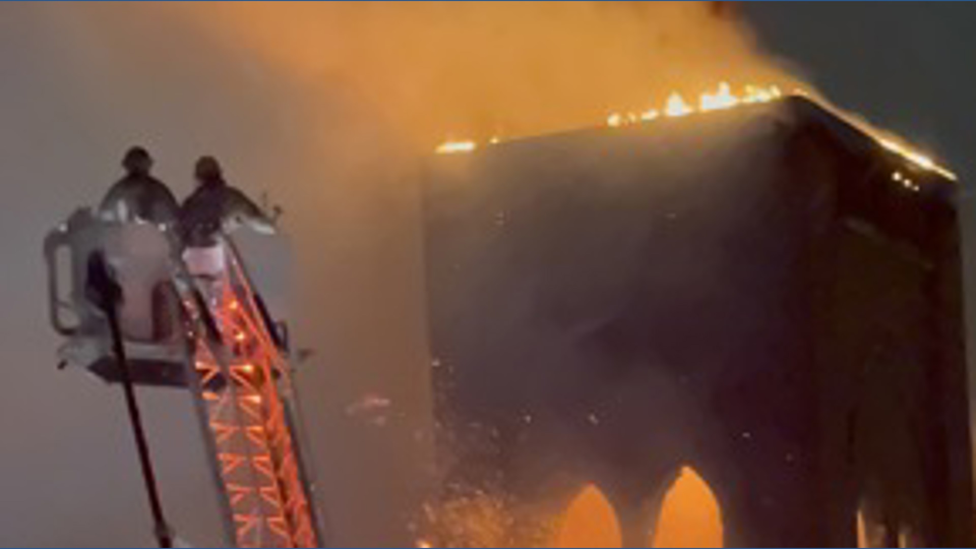 Massive 4-alarm fire at former St. Anns RC school