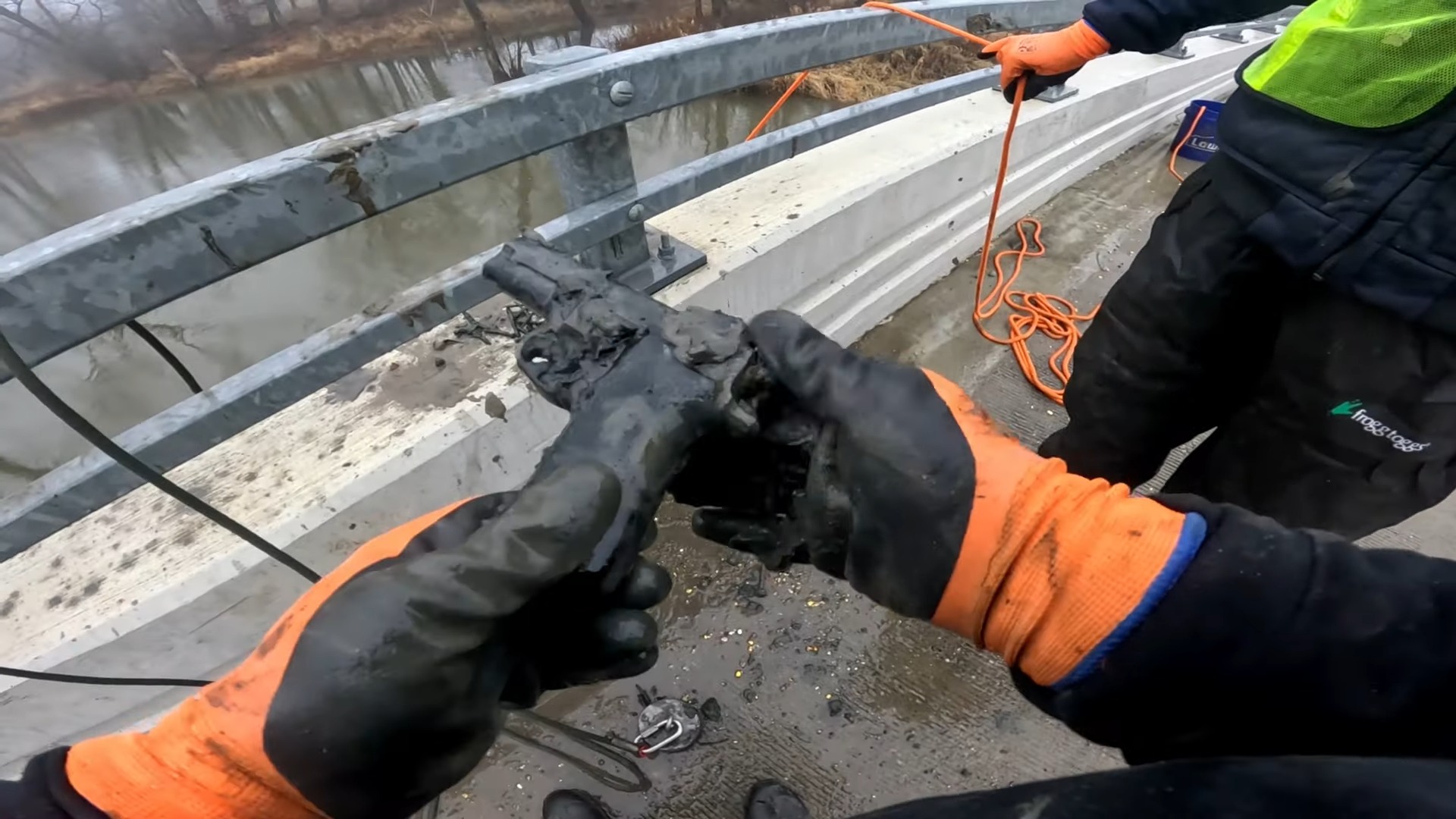 Another gun hidden under the water – recovered while magnet fishing