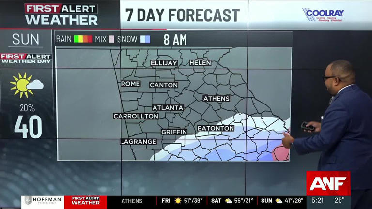 First Alert Weather: Metro Atlanta trending drier for Sunday morning