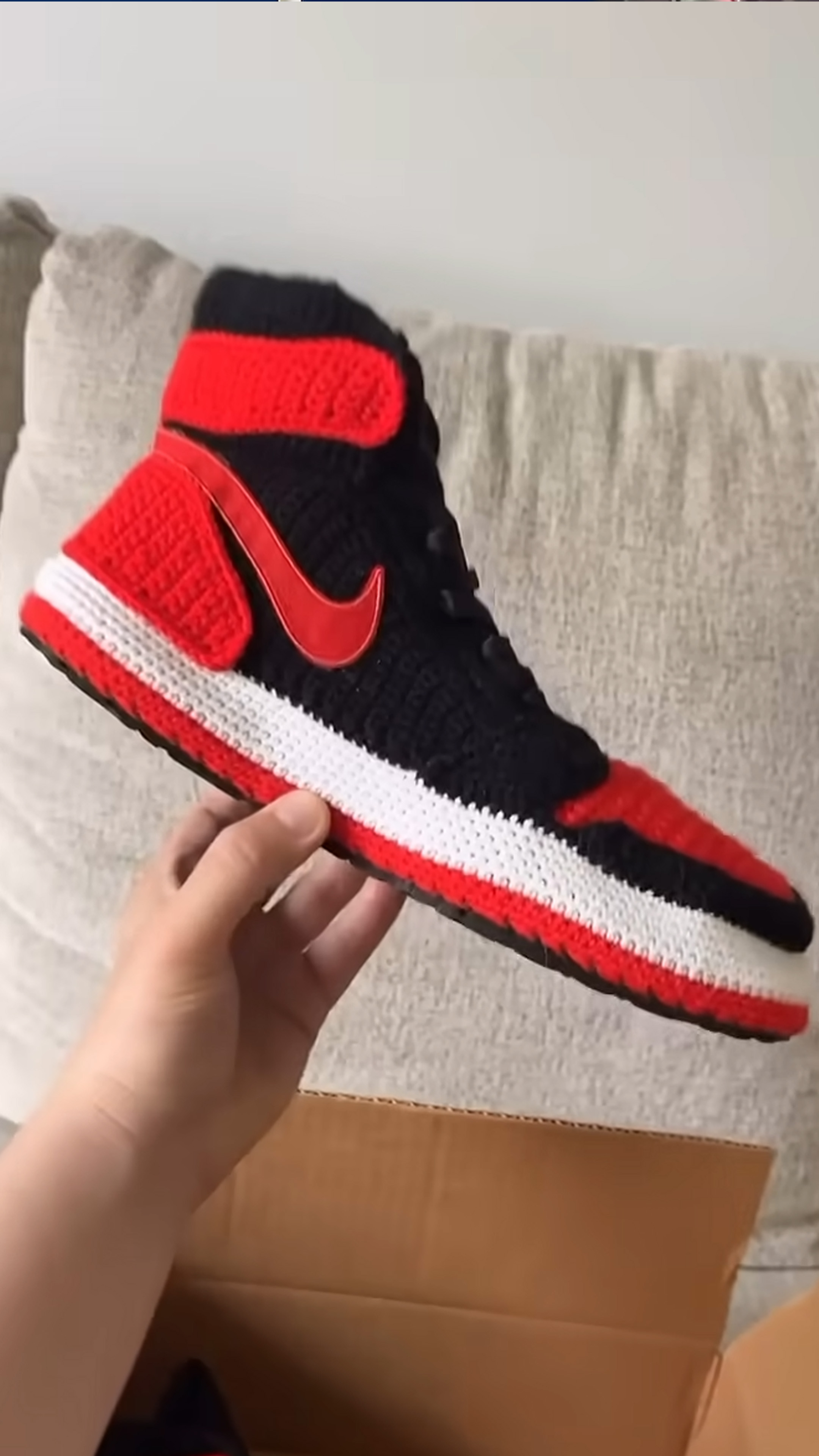 Grandma's knitted sneakers