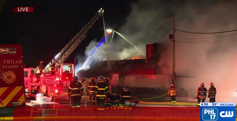 Firefighters battle large blaze at North Philadelphia restaurant
