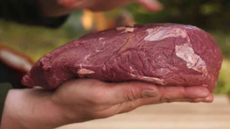 This XXL BBQ cheese ring was cooked over an open fire