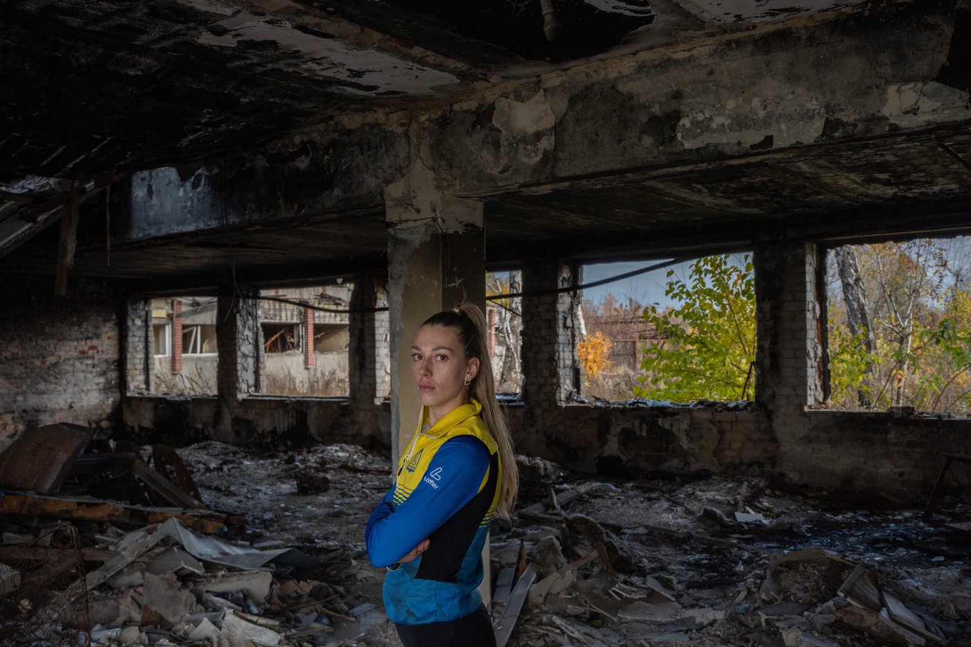 Photos show Ukraine's historic center in ruins but children, athletes ...