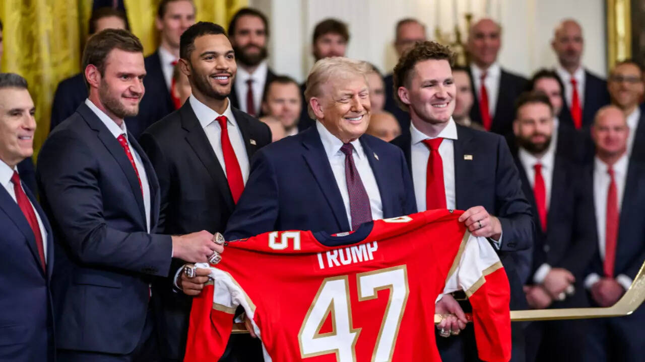 President Donald Trump praises Florida Panthers during White House ...