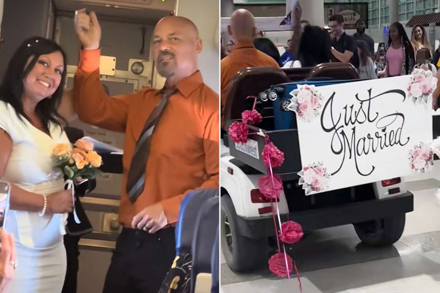 Bride and groom go viral for exchanging vows at 36,000 feet during ...