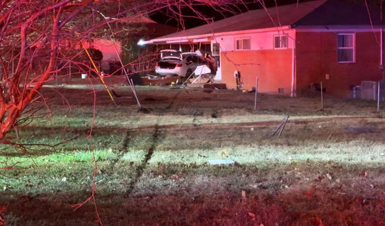 Car takes out front of house in Fayetteville crash, police say