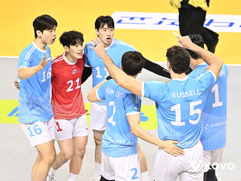 대한항공, 10년 만에 5연패 위기 넘겨 KB손해보험에 3-1 승