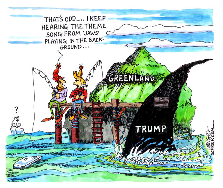 SOFREP cartoon: Greenland and a shark named Trump