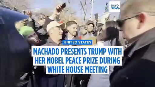 Venezuela’s Machado presents Trump with her Nobel Peace Prize during ...