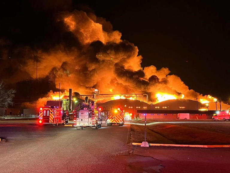 Video: Old Georgia-Pacific plant in Emporia engulfed in flames