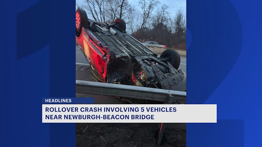 Several hurt in I-84 crash with 2 rollovers near Newburgh–Beacon Bridge