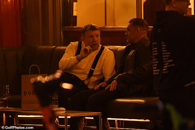Tom Hardy joins Guy Ritchie for a glass of wine as they take a break ...