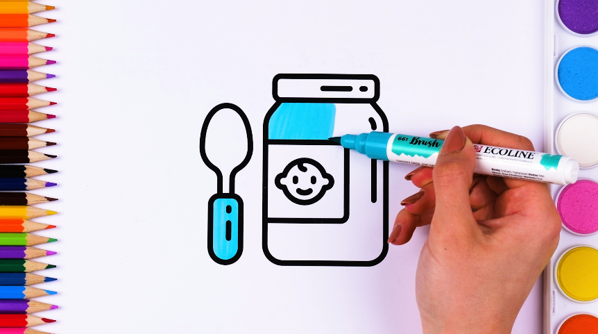 Learning colors through a fun drawing