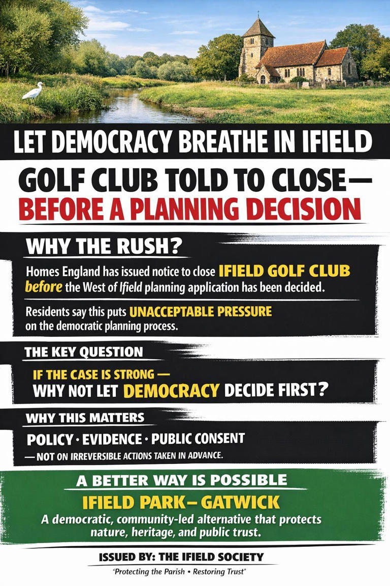 Letter to the editor: Let democracy breathe in Ifield