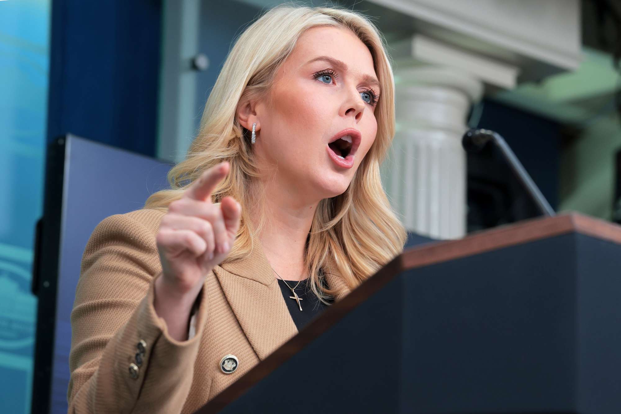 Karoline Leavitt blasts reporter as a 'left-wing hack' in live press ...