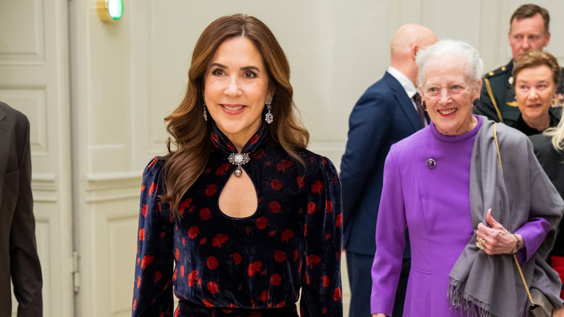 Queen Mary and Queen Margrethe's glamorous night out together caught on ...