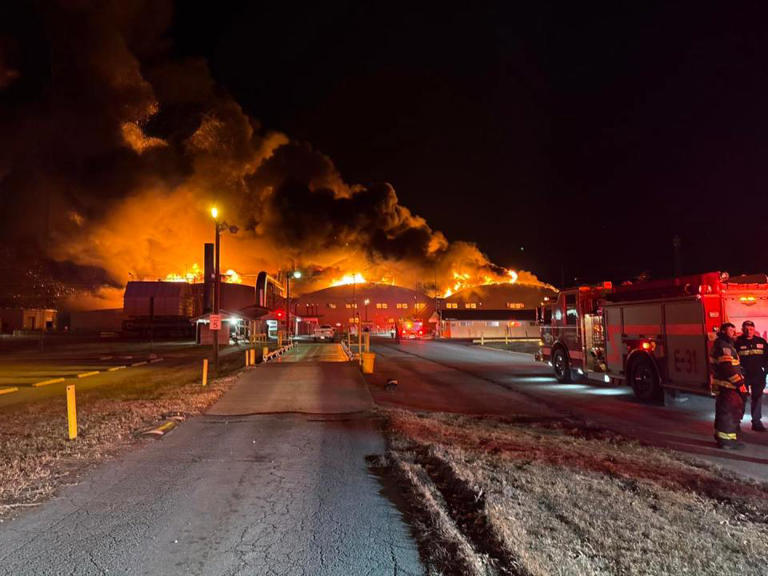 Video: Old Georgia-Pacific plant in Emporia engulfed in flames