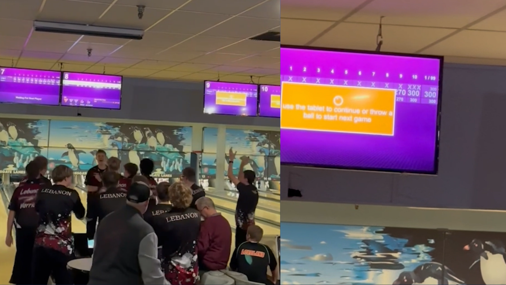 Video: Ohio high school team bowls school's first-ever baker 300 game
