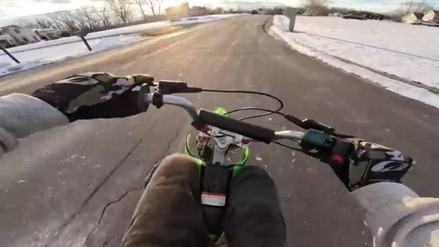 72V electric pit bike upgrade hits 50 mph in the snow