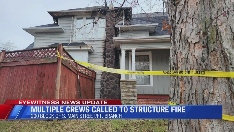 Crews work structure fire in Fort Branch