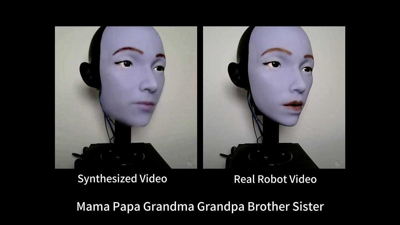 Lip-syncing robot face sounds out individual words