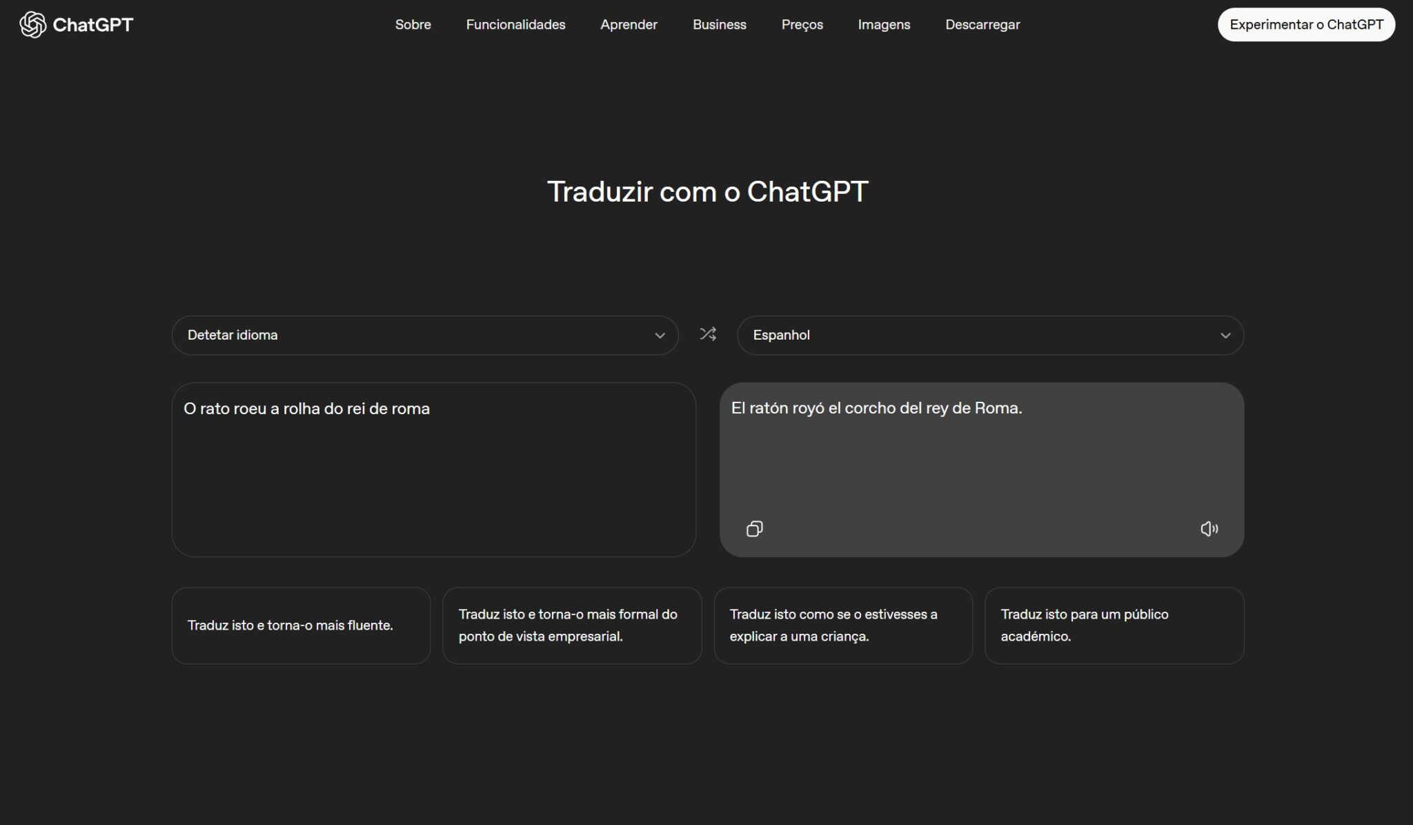A OpenAI disponibiliza o ChatGPT Translate para concorrer com o Google ...
