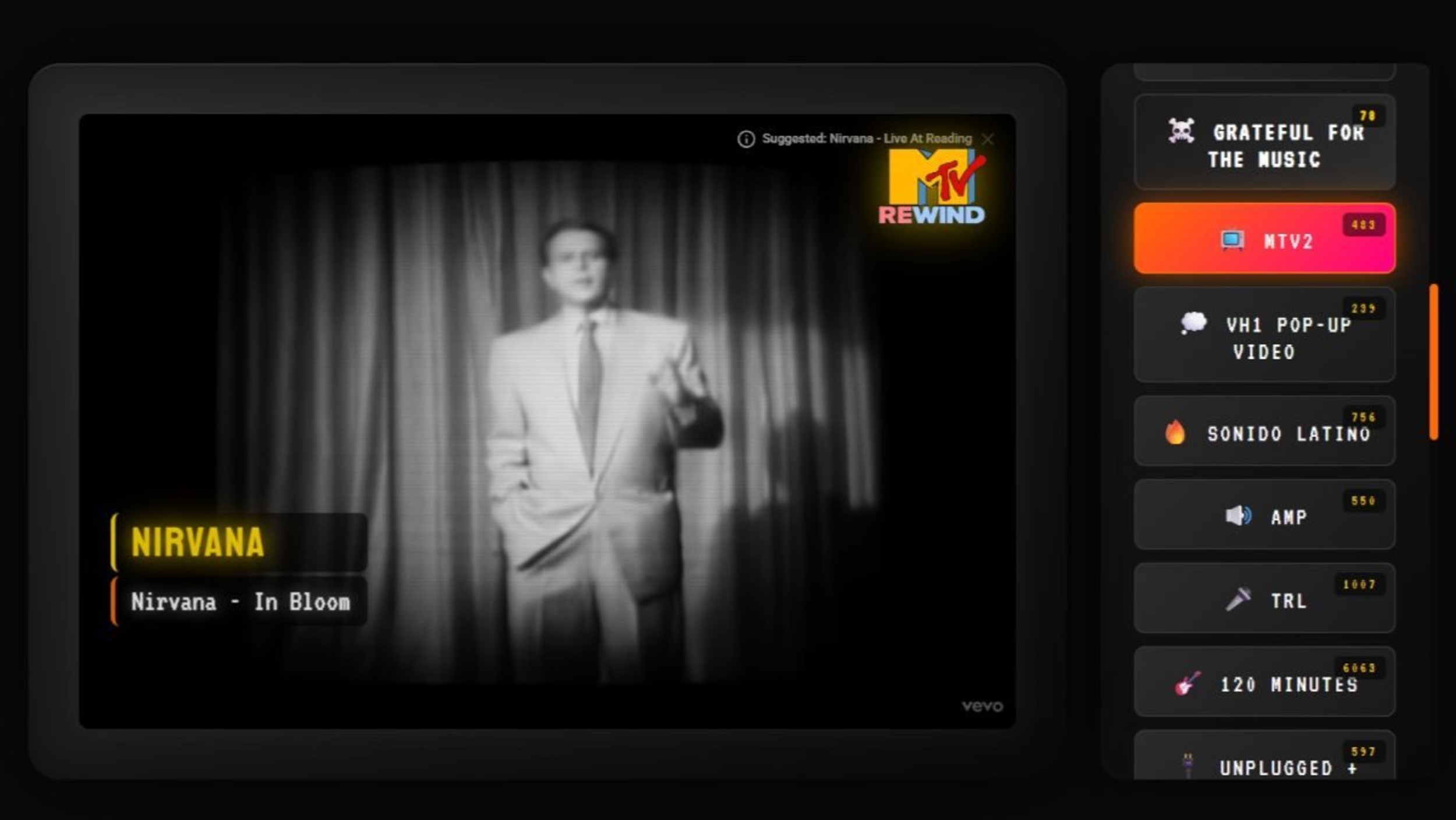 This MTV Rewind website lets you watch classic music videos and shows ...