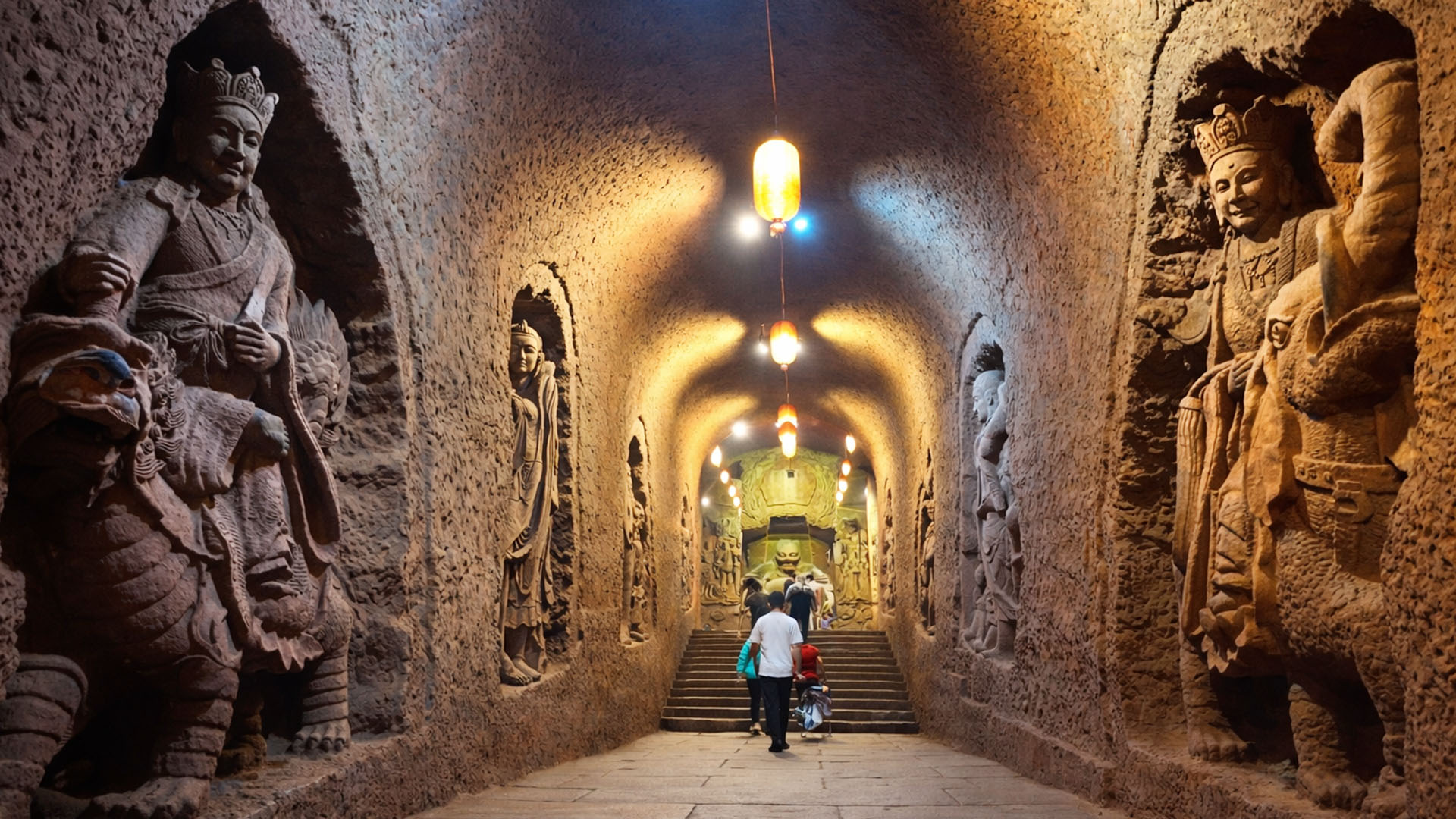 This carved tunnel hides ancient guardians, Leshan China