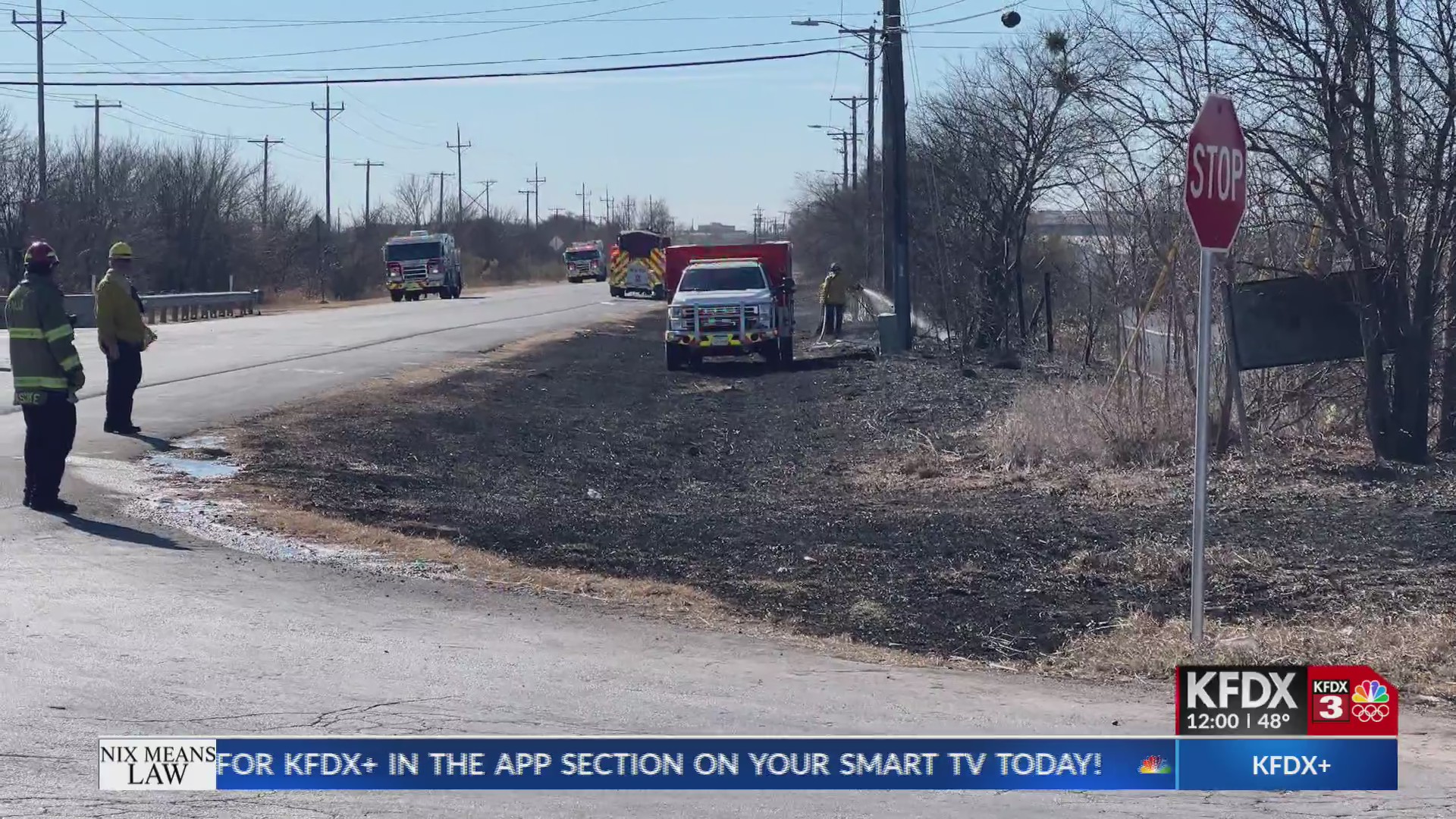 Firefighters battle multiple grassfires in Wichita County, Clay County