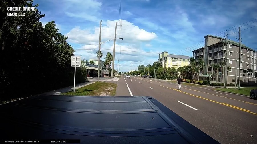 Video: Man rescues 2 toddlers wandering alone on busy Florida highway