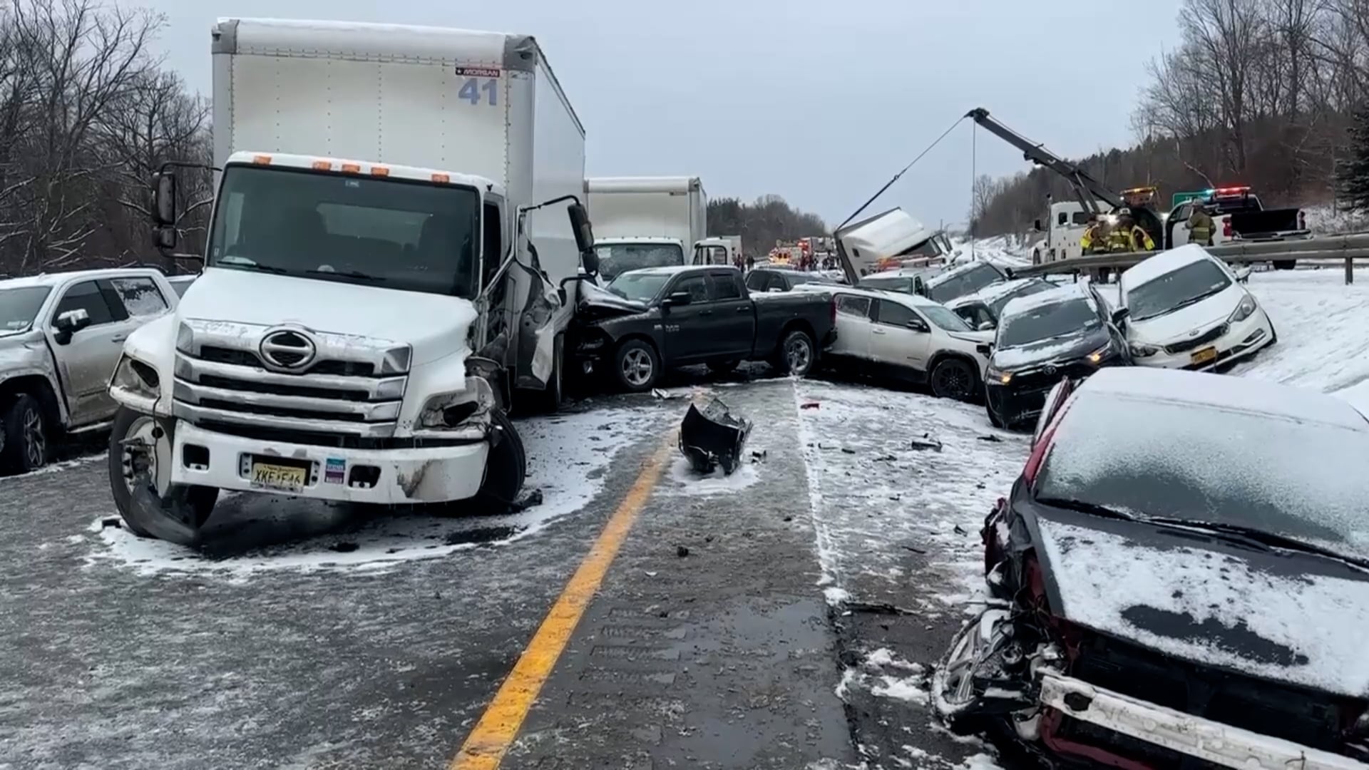 Vehicle Crash in Snowy Conditions Leave Several Hospitalised in New York
