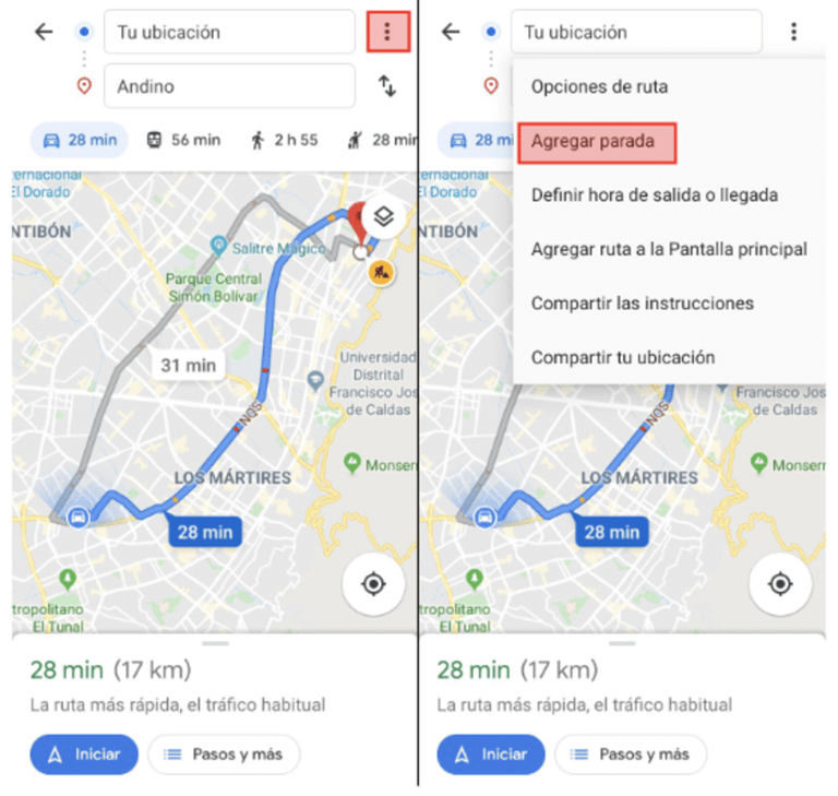 Cómo crear rutas con múltiples paradas en Google Maps