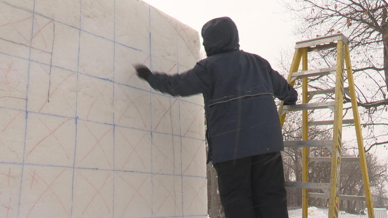 Illinois snow sculpting competition postponed due to mechanical issue ...