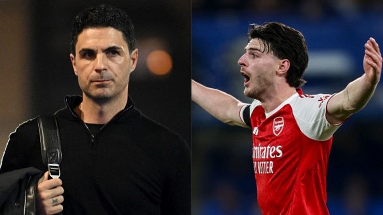Mikel Arteta breaks silence on Declan Rice's angry half-time exchange ...