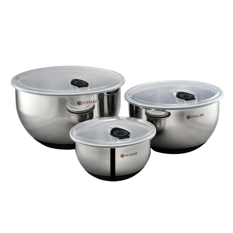 HexClad's non-toxic, sealable mixing bowls keep food fresh three times ...