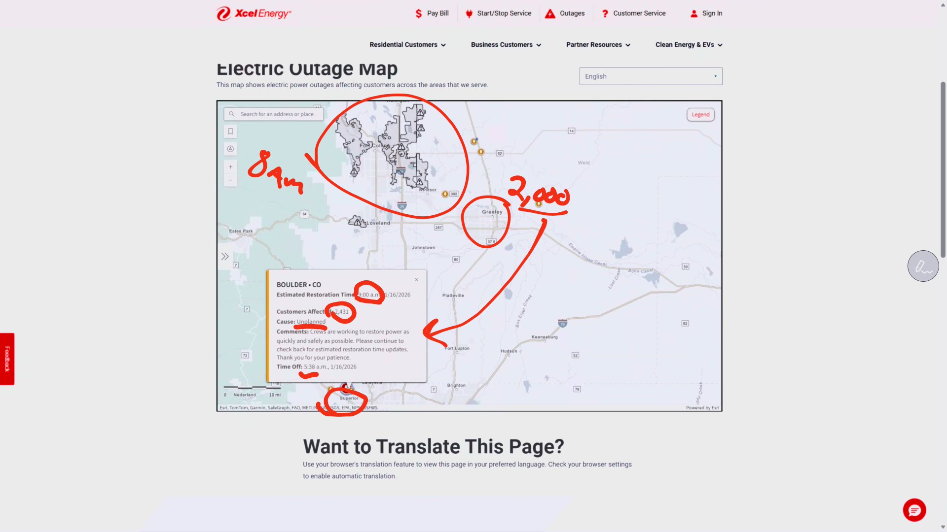 Some power outages happened before planned shutoff in Northern Colorado