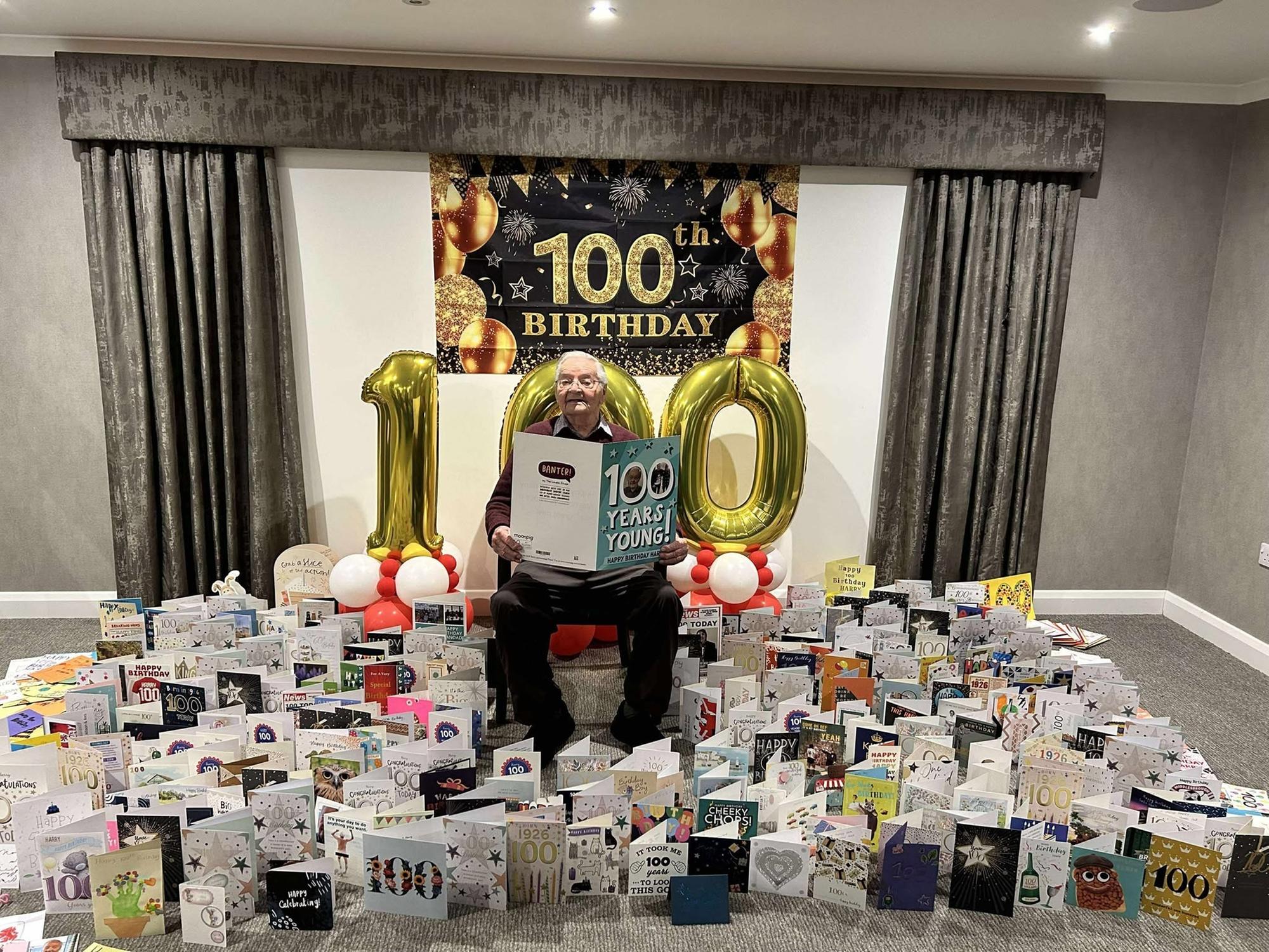 Harry gets more than 300 cards for his 100th birthday after Houghton ...