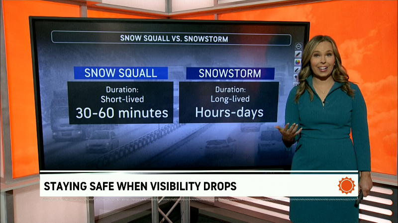 Staying safe when visibility drops during snow squalls
