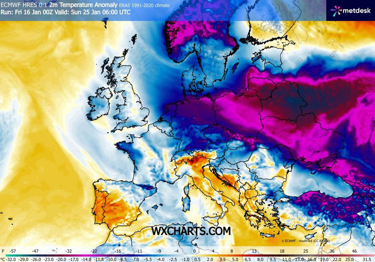 Ekstremalny mróz uderzy bardzo blisko Polski. Temperatura spadnie do ...