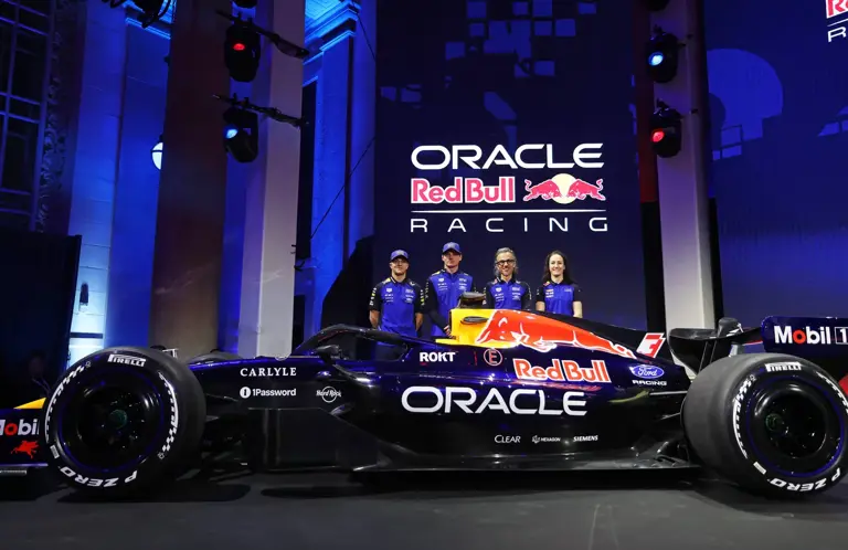 Mekies points out key tribute to Red Bull founder at Detroit livery launch