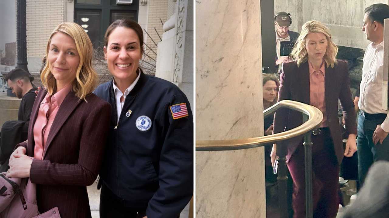 Hulu series starring Claire Danes films at City Hall in Westchester County