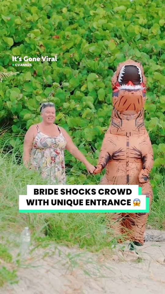 Bride shocks crowd with unique entrance