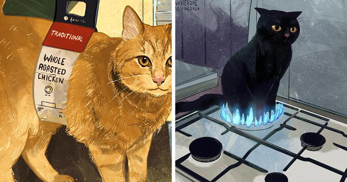 100-day challenge: Artistic illustrations based on cat memes