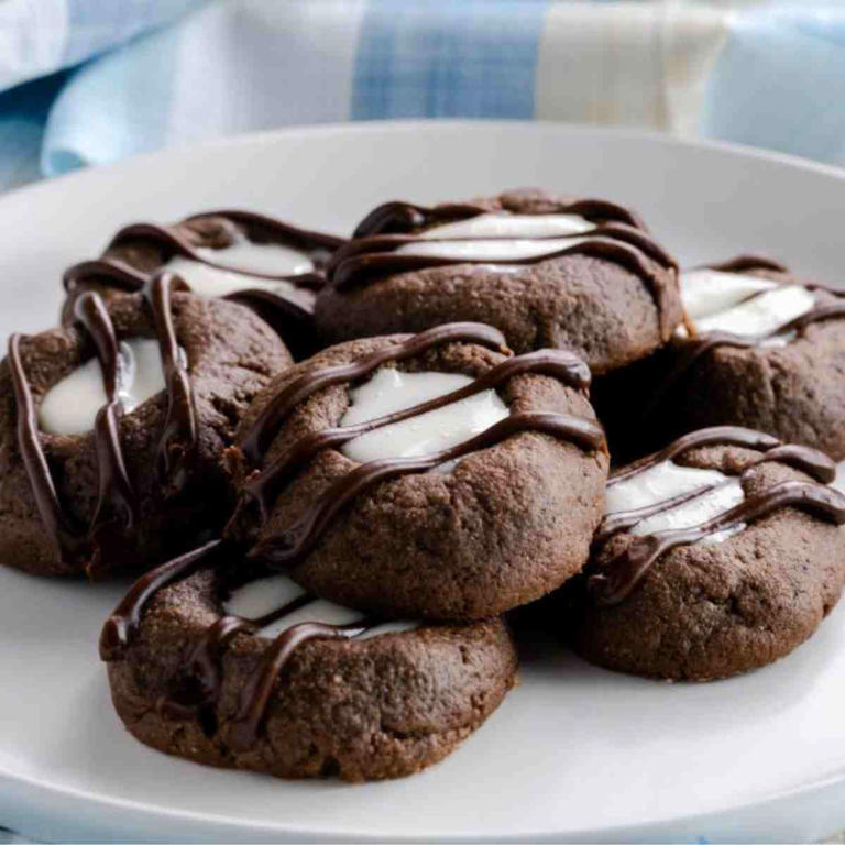 Chocolate thumbprint cookies recipe with marshmallow filling