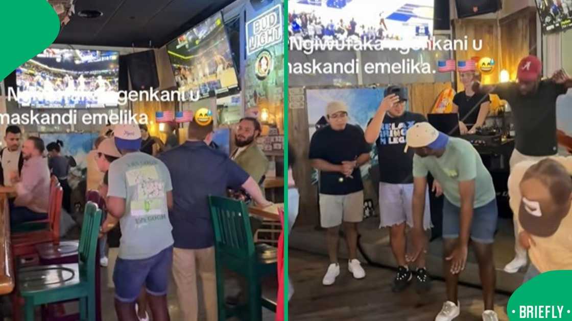 Zulu man played maskandi in a US bar, showing South African pride