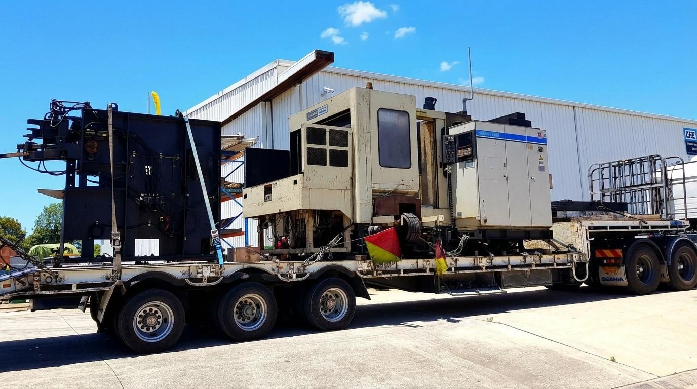 Taking apart a large horizontal milling machine