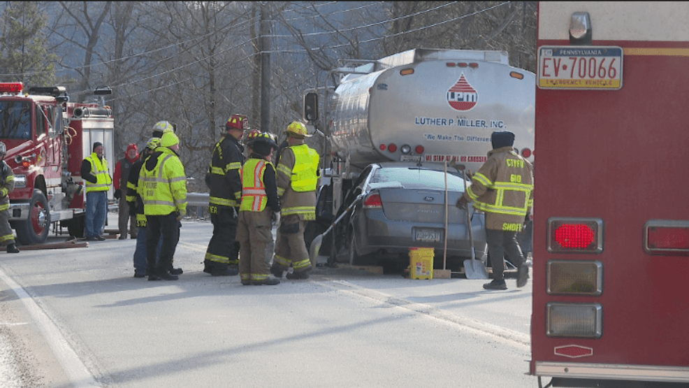 Photos | Driver hurt after car rear ends oil truck on Somerset Pike ...