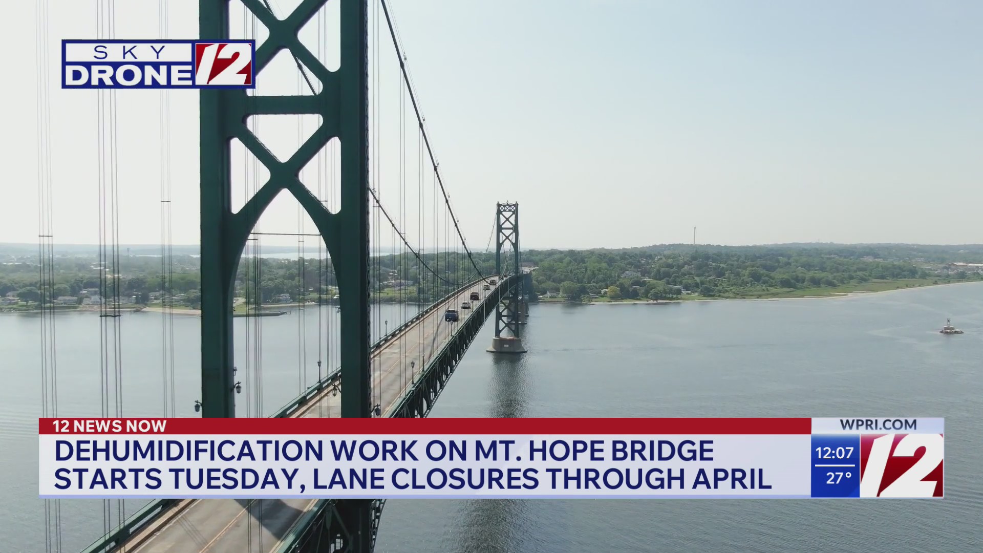 Dehumidification work to begin next week on Mount Hope Bridge