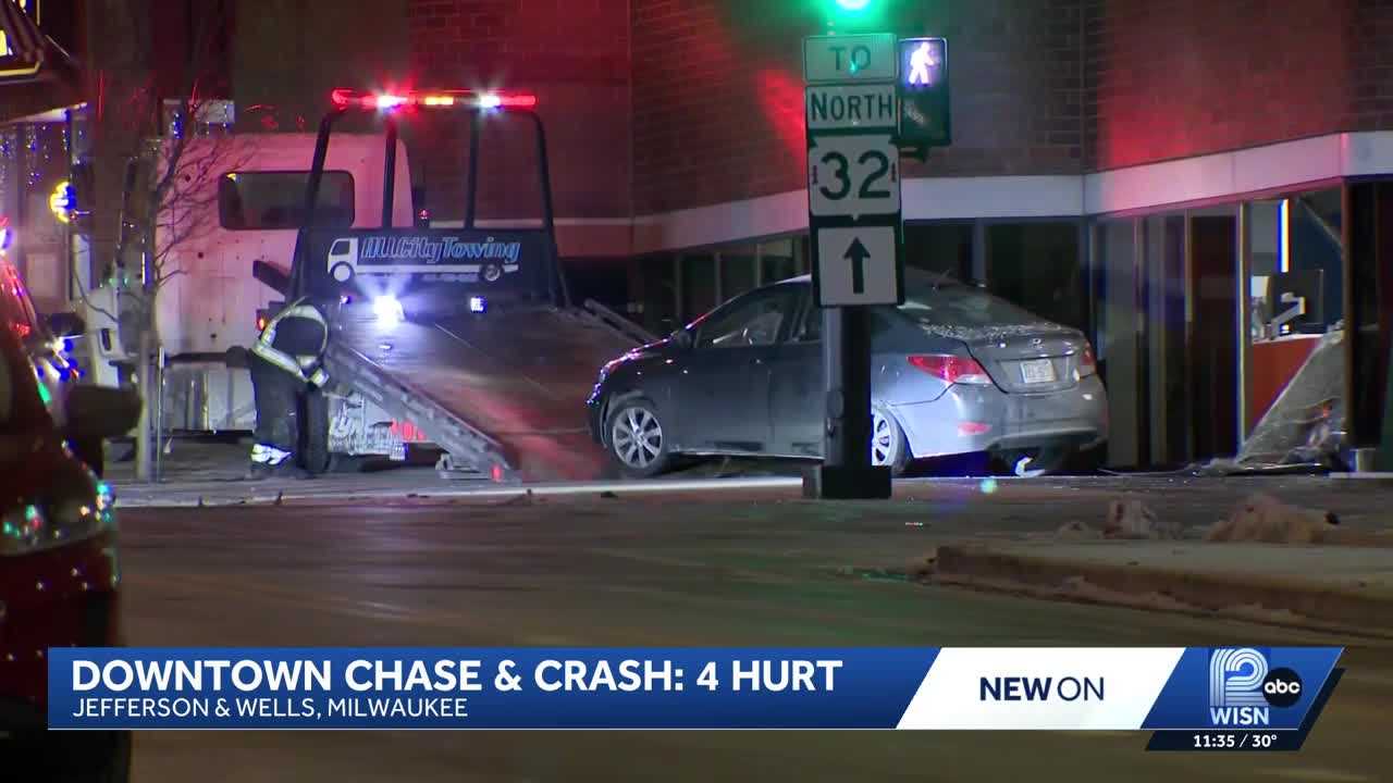 Police chase crash injures 4, including 1-year-old, in Milwaukee